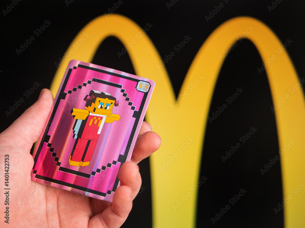 Minecraft Movie Card Promotion at McDonalds Stock Photo | Adobe Stock