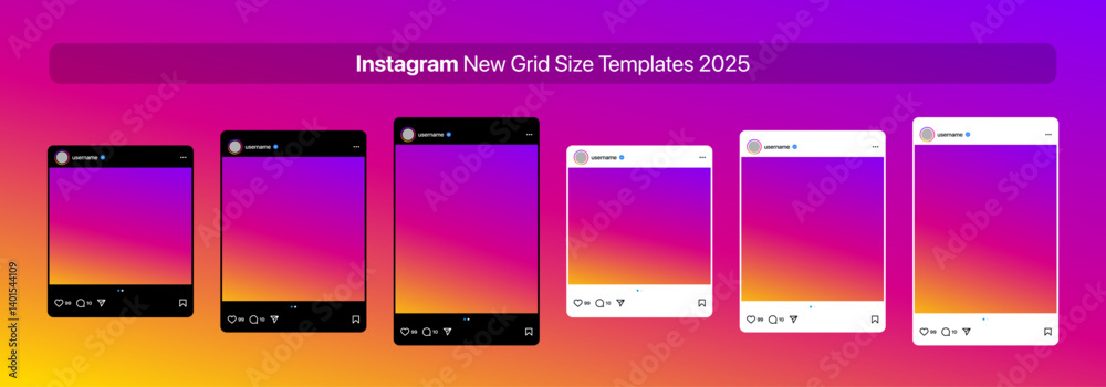 Instagram new grid size template update 2025 – Instagram social network ...