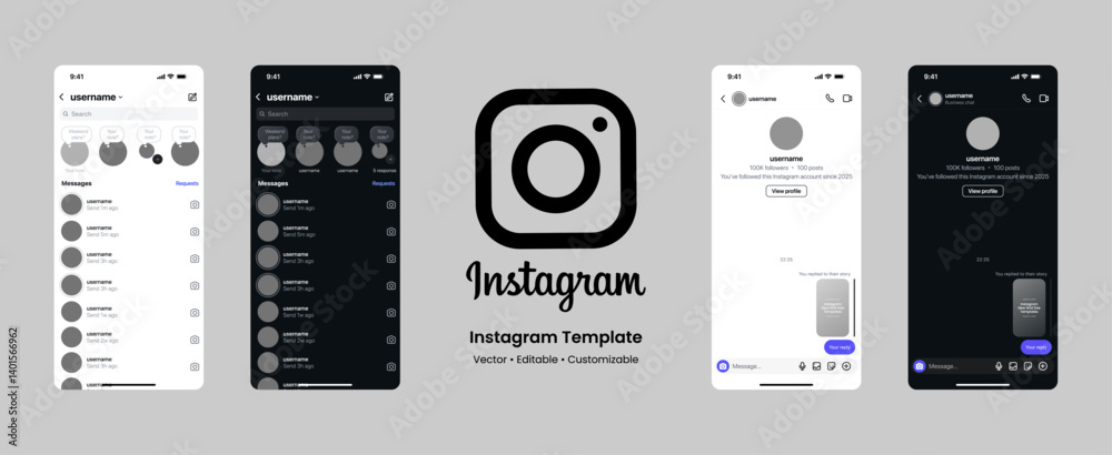 Instagram new grid size template update 2025 – Instagram social network ...