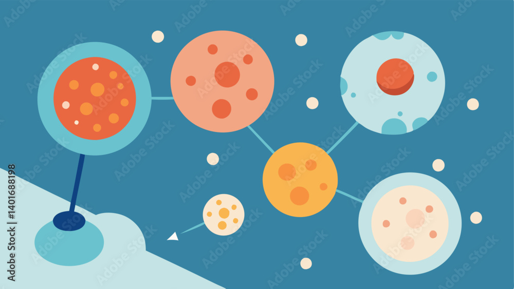 Microscope View An artistic representation of exosomes as tiny particle ...