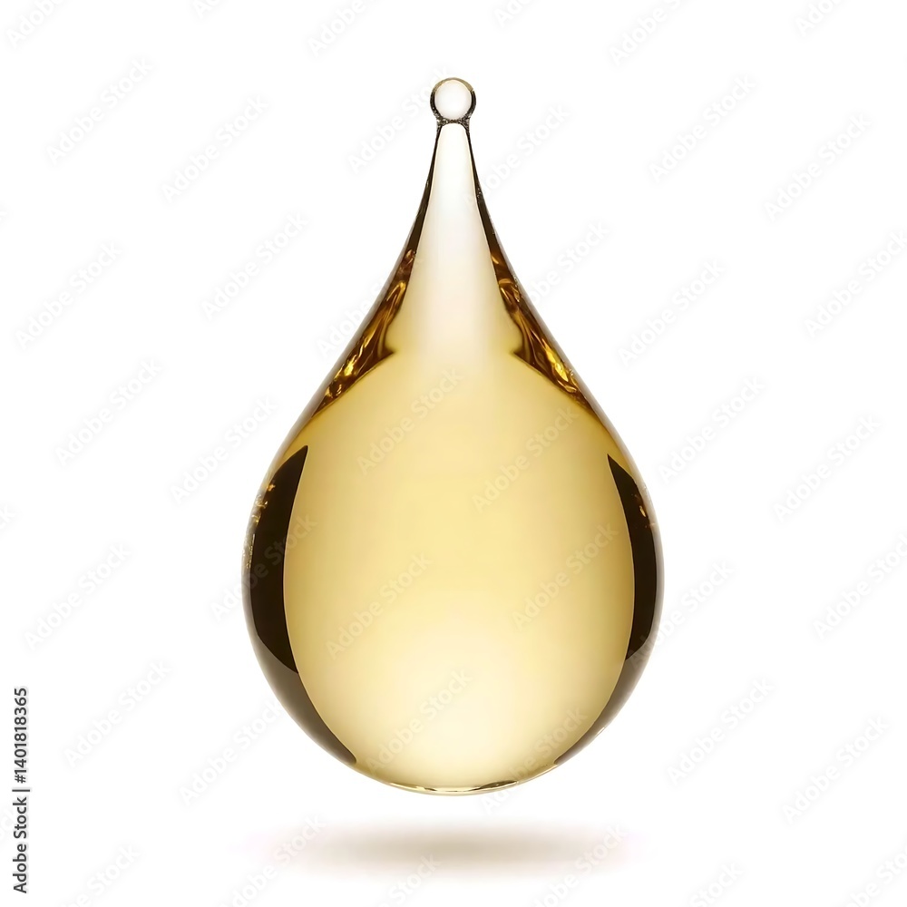 Golden Liquid Drop: Viscosity, Surface Tension, and Reflection Stock ...