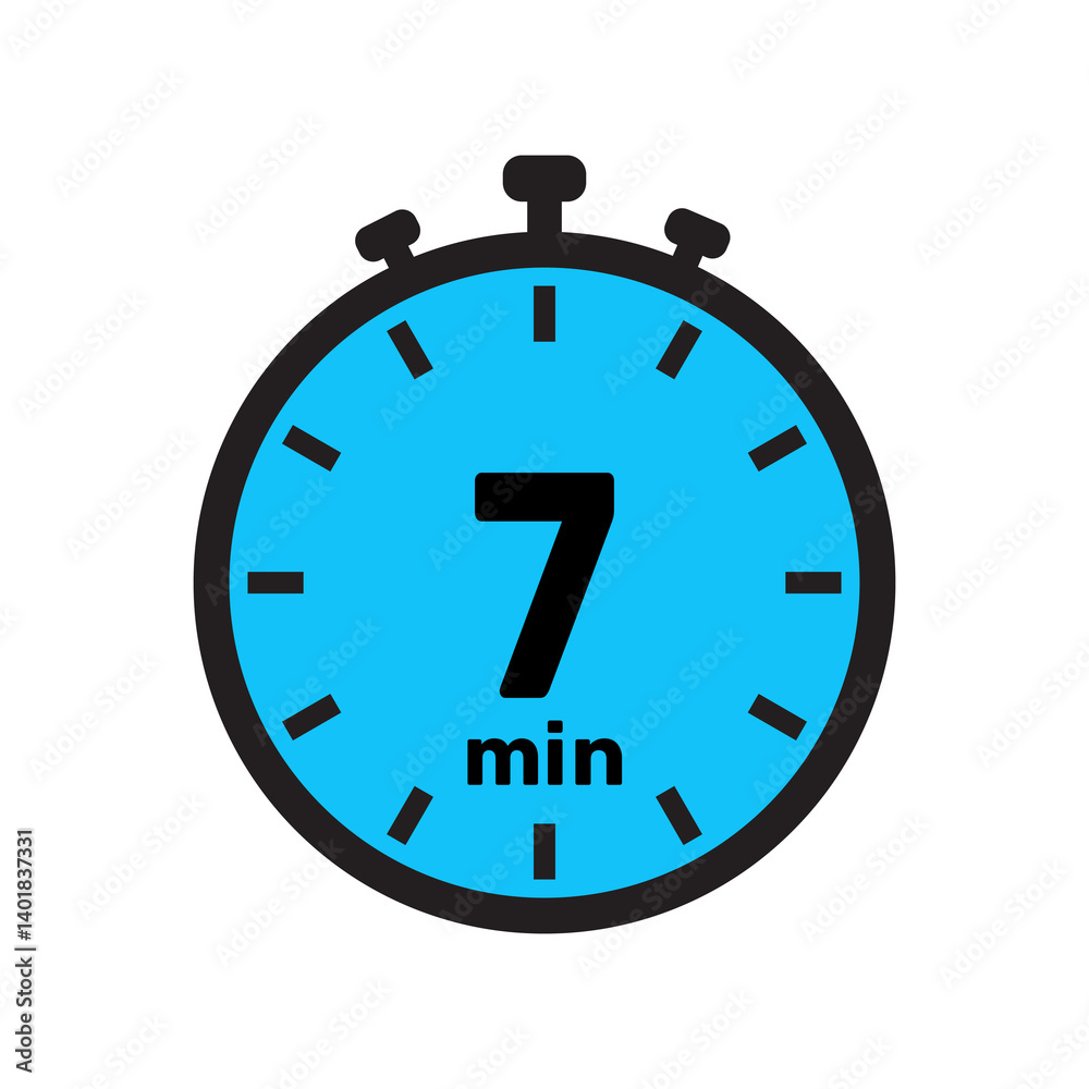 Foto de Stock 7 minute Timer, clock, stopwatch isolated icons ...