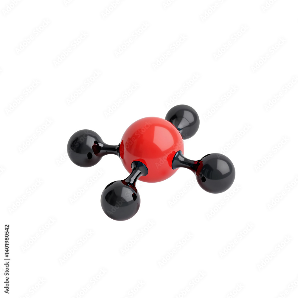 Chemical structure of a molecule. 3d molecule model isolated on ...
