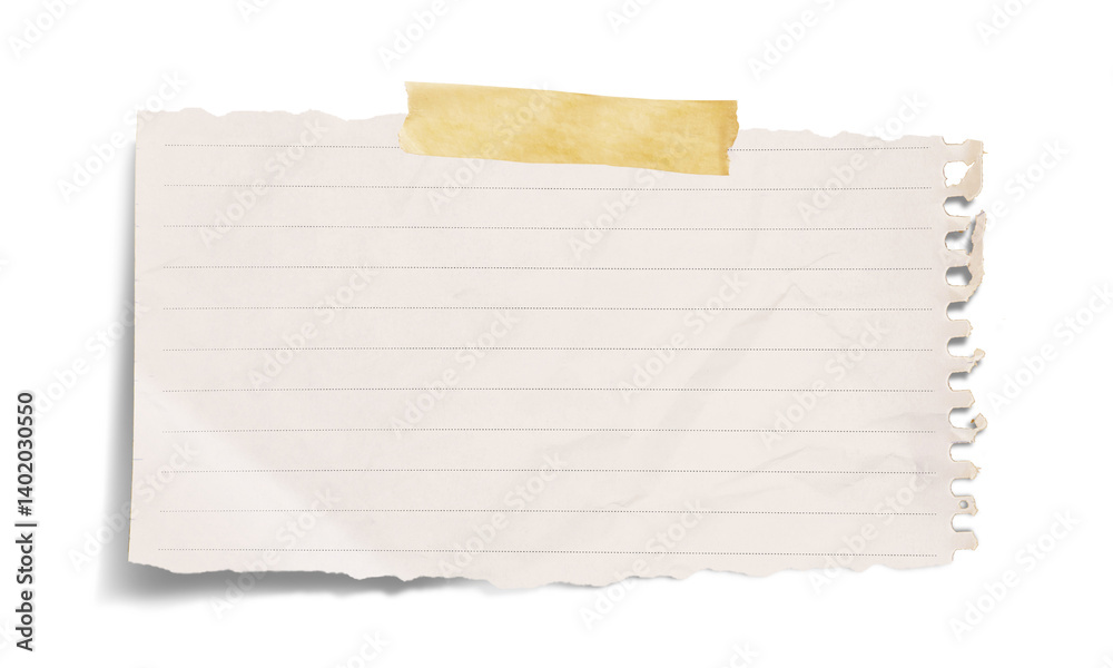 Foto White grid notepaper journal sticker. A blank sheet of checkered ...