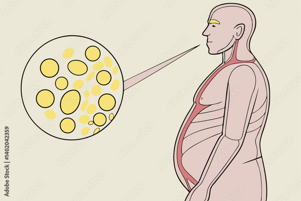 36 Human torso, belly fat, detailed skin texture, anatomical cross ...