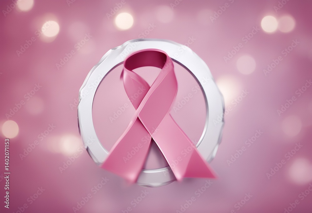 month emblem october awareness breast cancer symbol ribbon pink sign ...