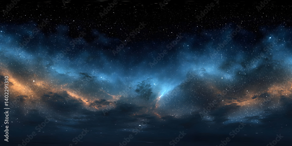 360 degree space nebula panorama, equirectangular projection ...