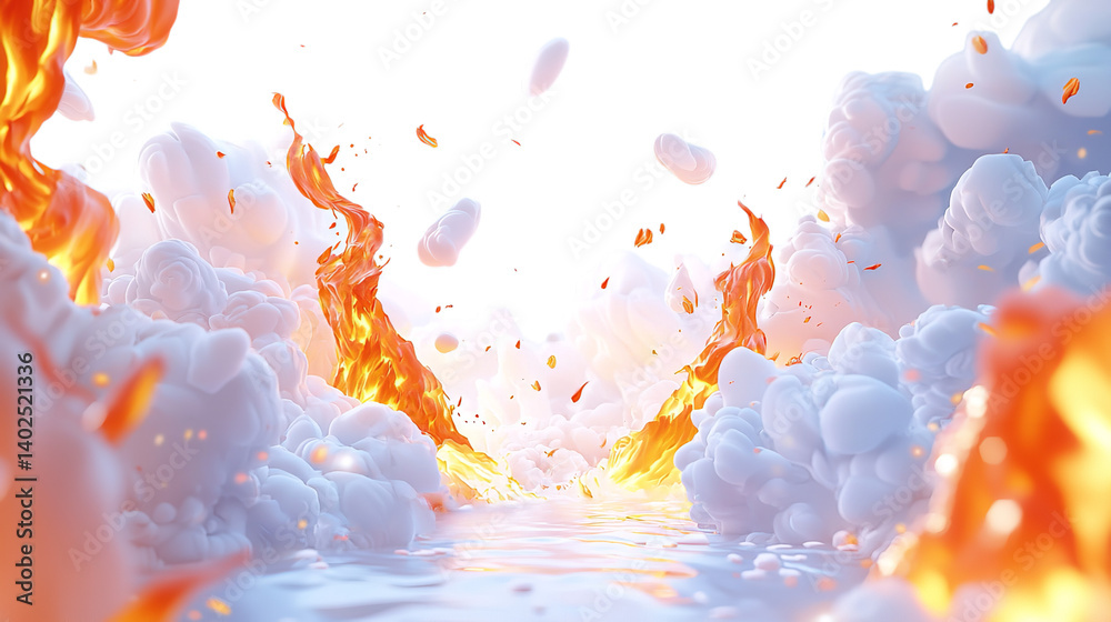 Fire and clouds background wallpaper design for desktop and mobile ...
