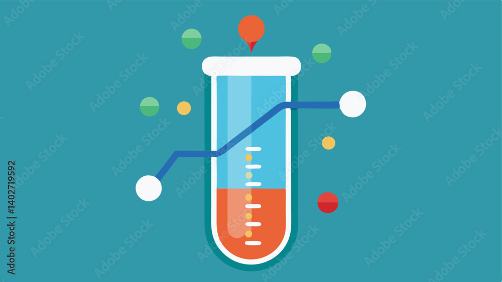 Test Tube with Genetic Code A test tube filled with liquid that has ...