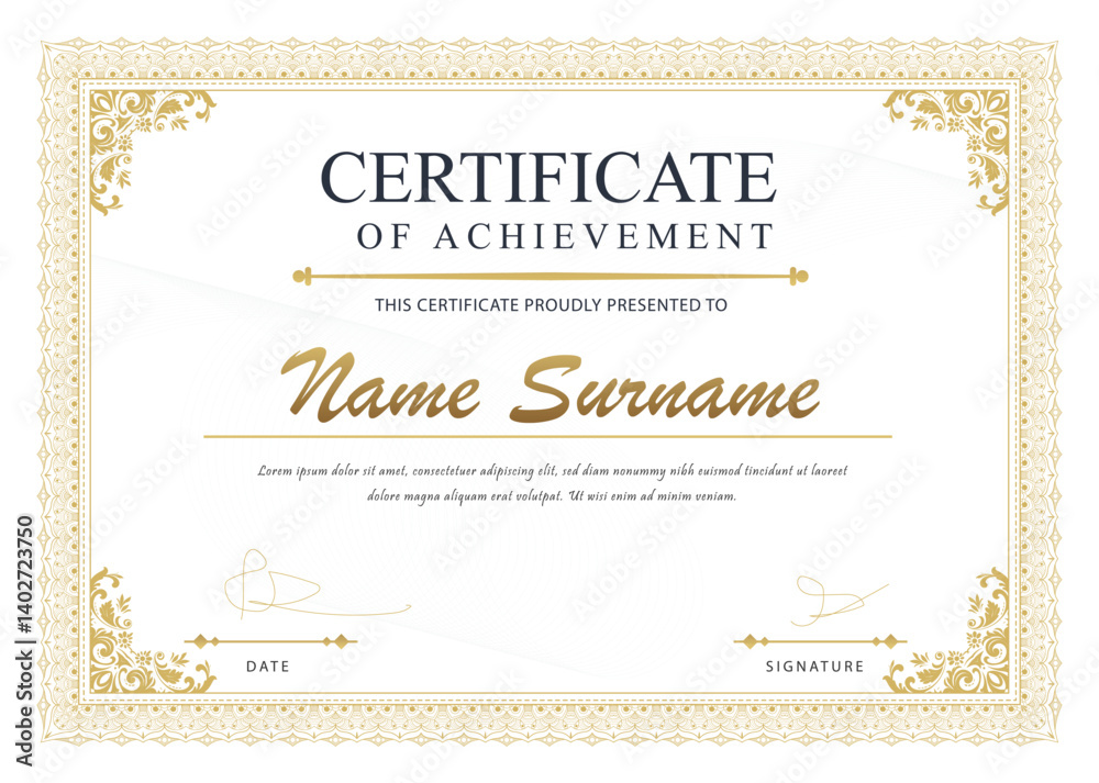 certificate of completion template and eps file. Stock Vector | Adobe Stock