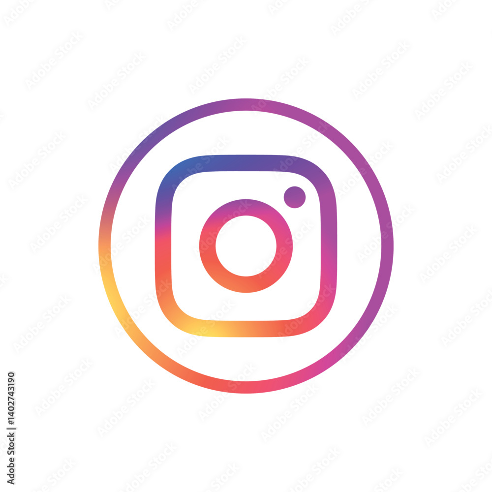 Instagram Logo Circle Outline Icon, IG App Vector, Editable SVG, PNG ...
