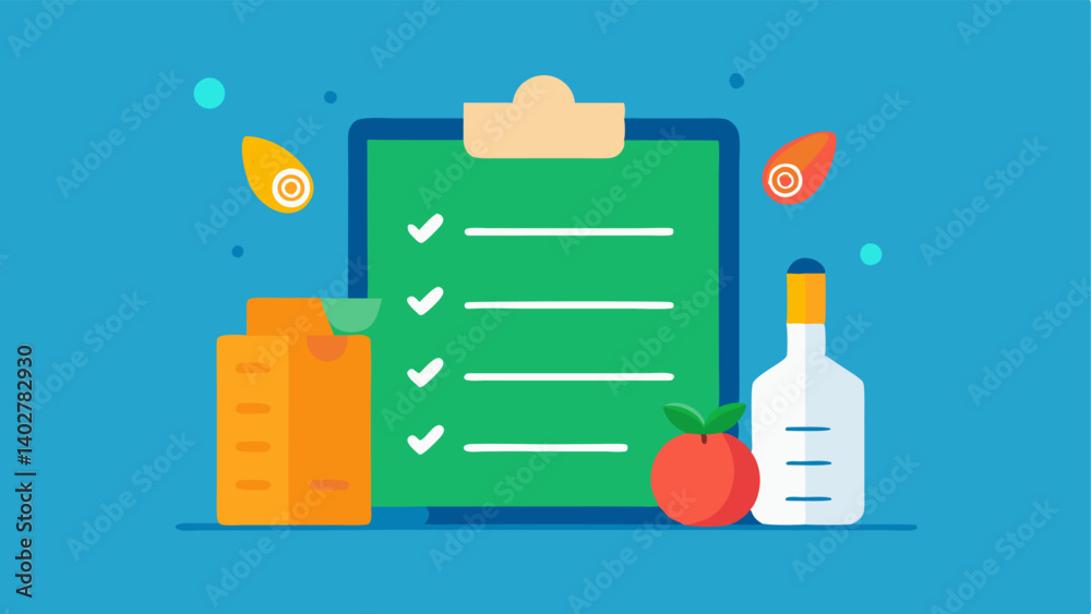 Smart Grocery List An illustration of a grocery list with animated ...