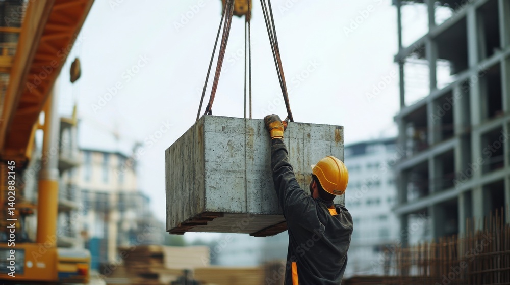 Construction worker lifting heavy materials. Featuring physical labor ...