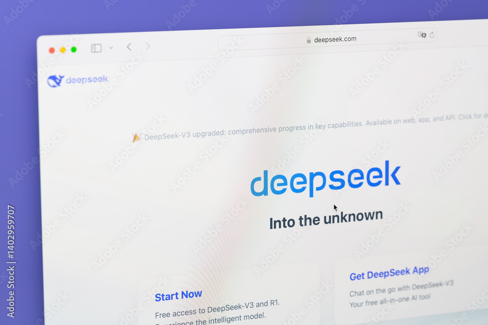 Ostersund, Sweden - April 12, 2025. DeepSeek webpage. DeepSeek is a Chinese artificial ...
