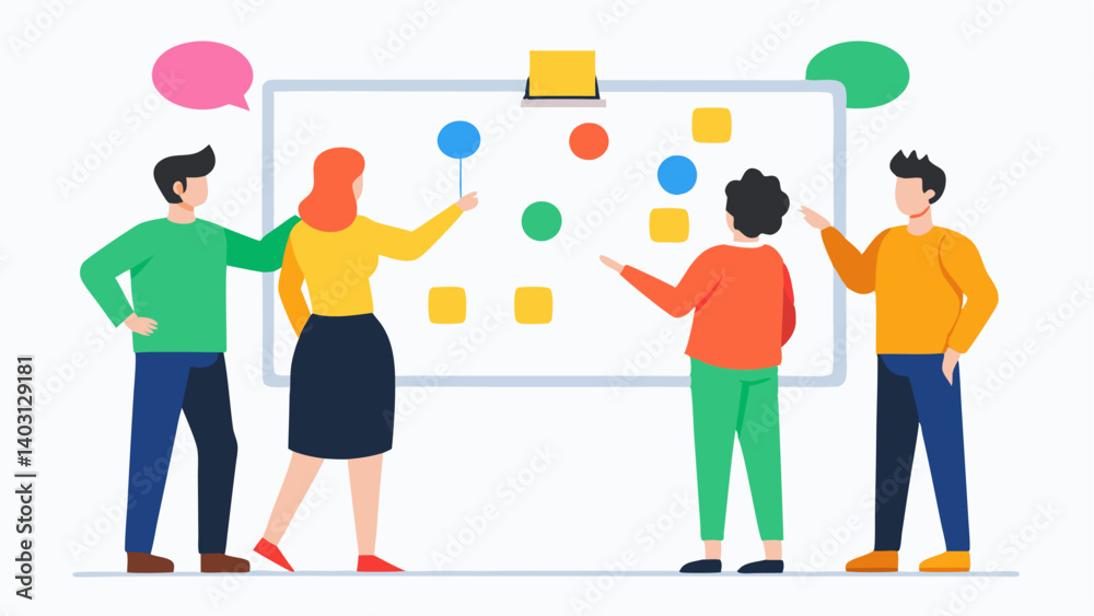 Mind Map Exchange A whiteboard filled with colorful mind maps and notes ...