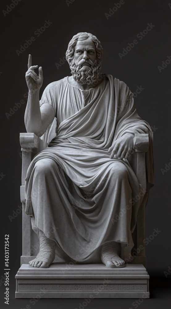 Philosopher's legacy statue of socrates in a museum setting marble ...