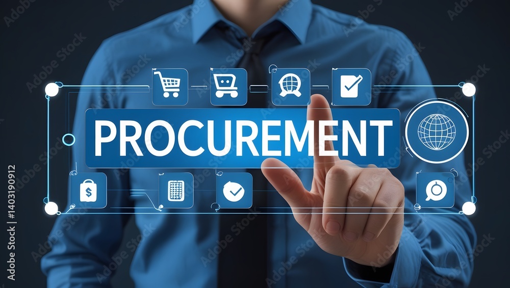Procurement management and supply chain concept. Procurement icons ...