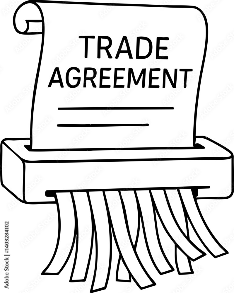 Import Tariffs trade impact concept. Document labeled as a trade ...