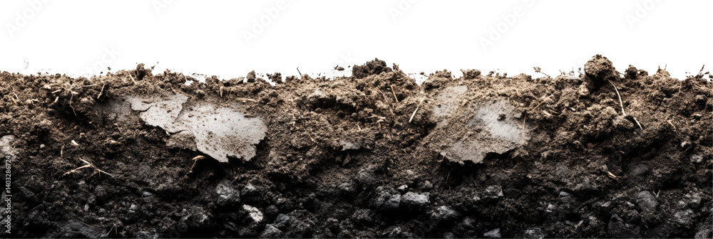 Cross section of soil layers isolated on transparent background Stock ...