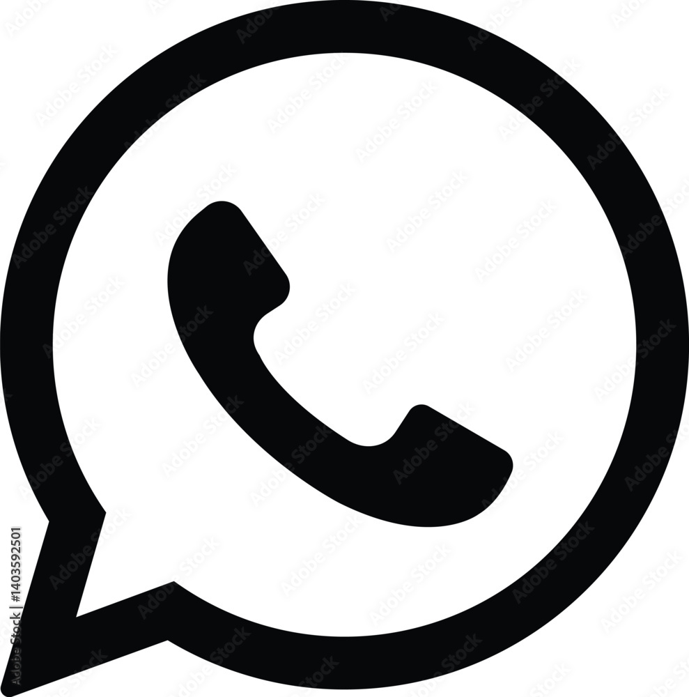 Whatsapp mobile app icon and logo on transparent background, vector ...