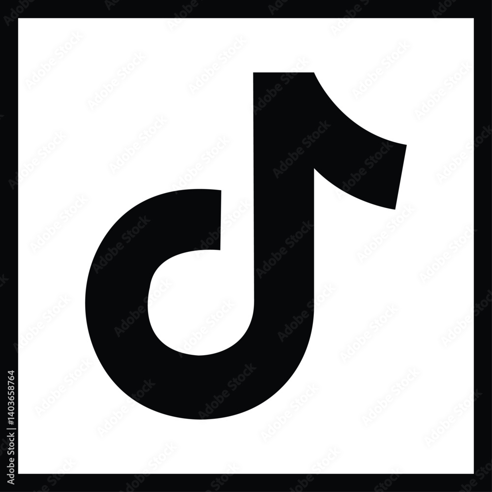 Tik Tok glitch icon of social media. Tik Tok vector isolated on ...