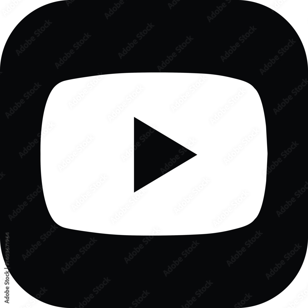 YouTube logo icon and play button vector isolated on transparent ...