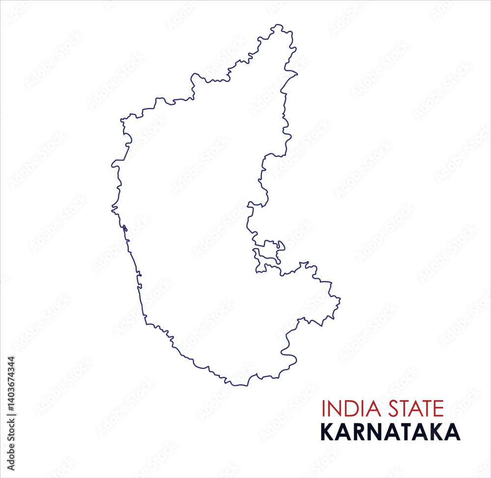 Map of Karnataka, Outline Map of Karnataka with Indian Map, Karnataka ...