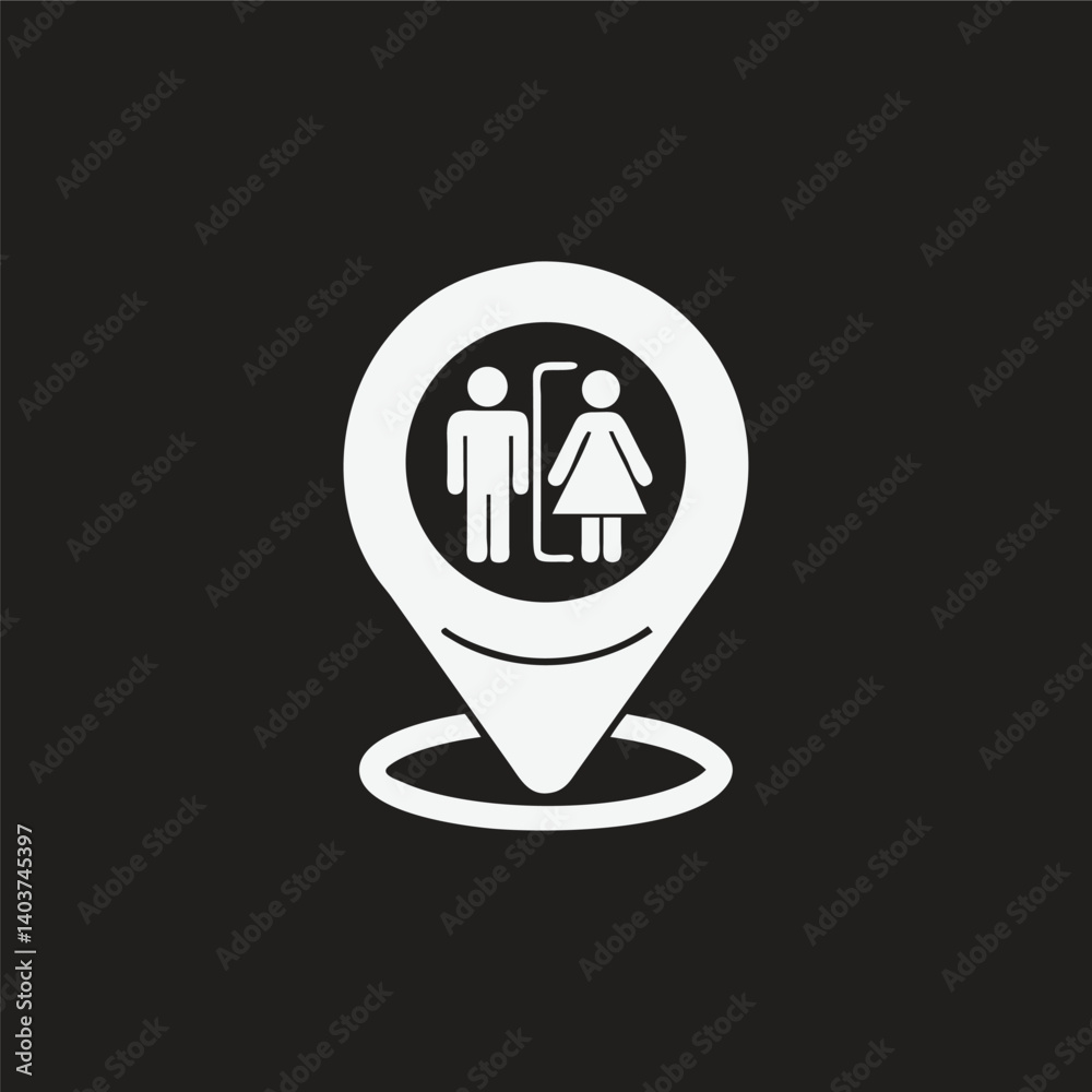 GPS Map Pointer with Restroom Symbols – Public Toilet Sign Stock Vector ...