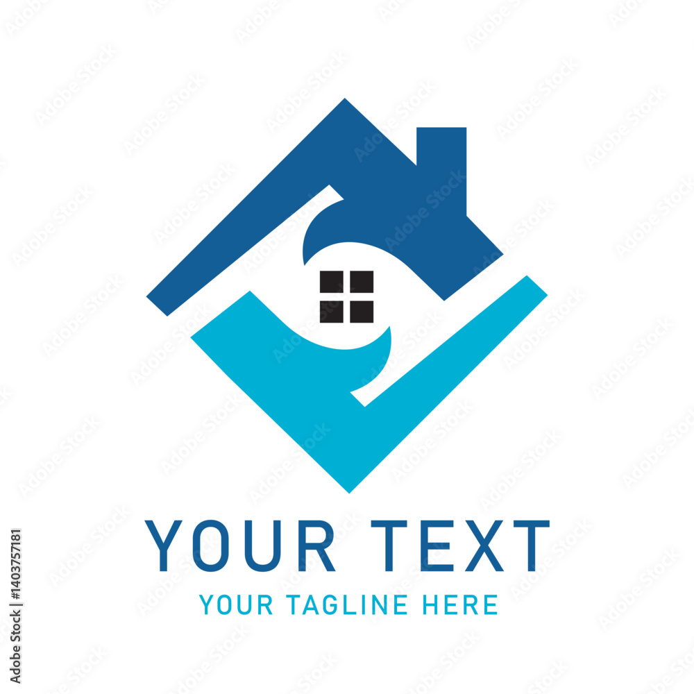 House Checkmark Vector Logo: Modern Home Tick Symbol for Real Estate ...