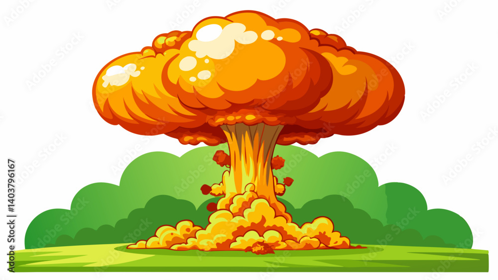 Nuclear atomic bomb explosion VFX with smoke, fire and mushroom cloud ...