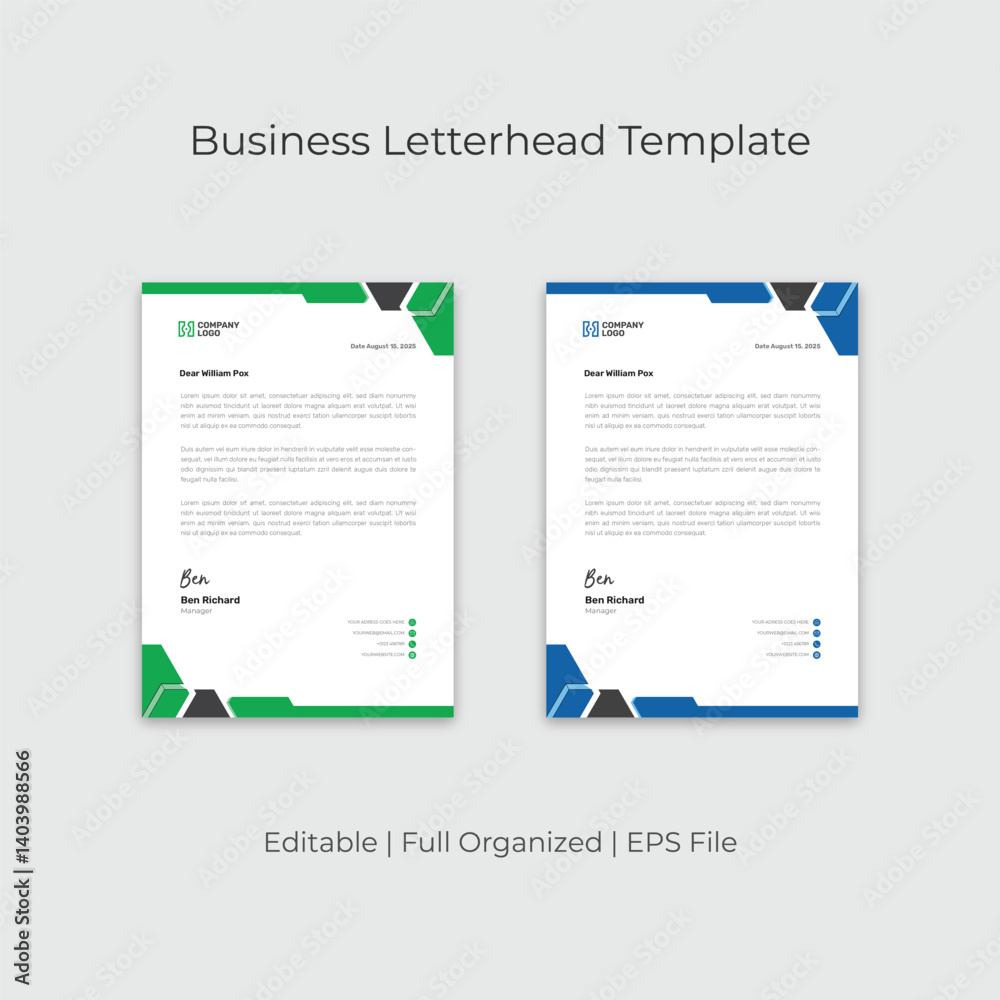 Company letterhead design template, business letterhead, letterhead ...