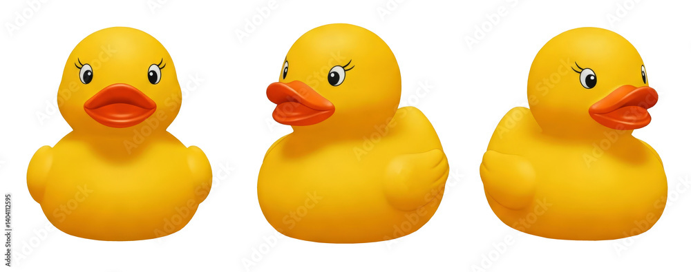 Yellow rubber duck ducky, transparent background cutout, PNG. Mockup ...
