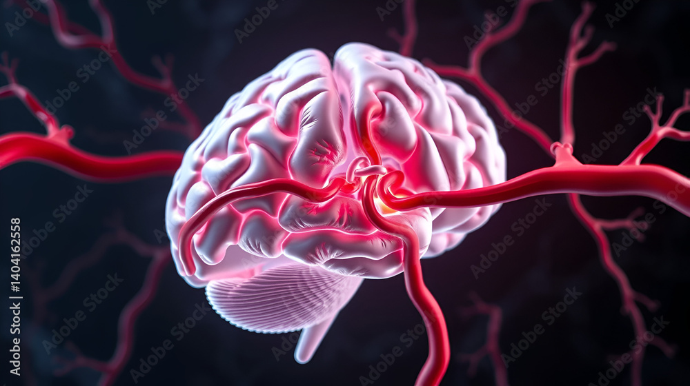 Ilustrace This dynamic 3D rendering captures the complex ...