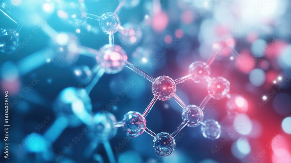 A futuristic chemistry concept, featuring glowing molecular diagrams ...