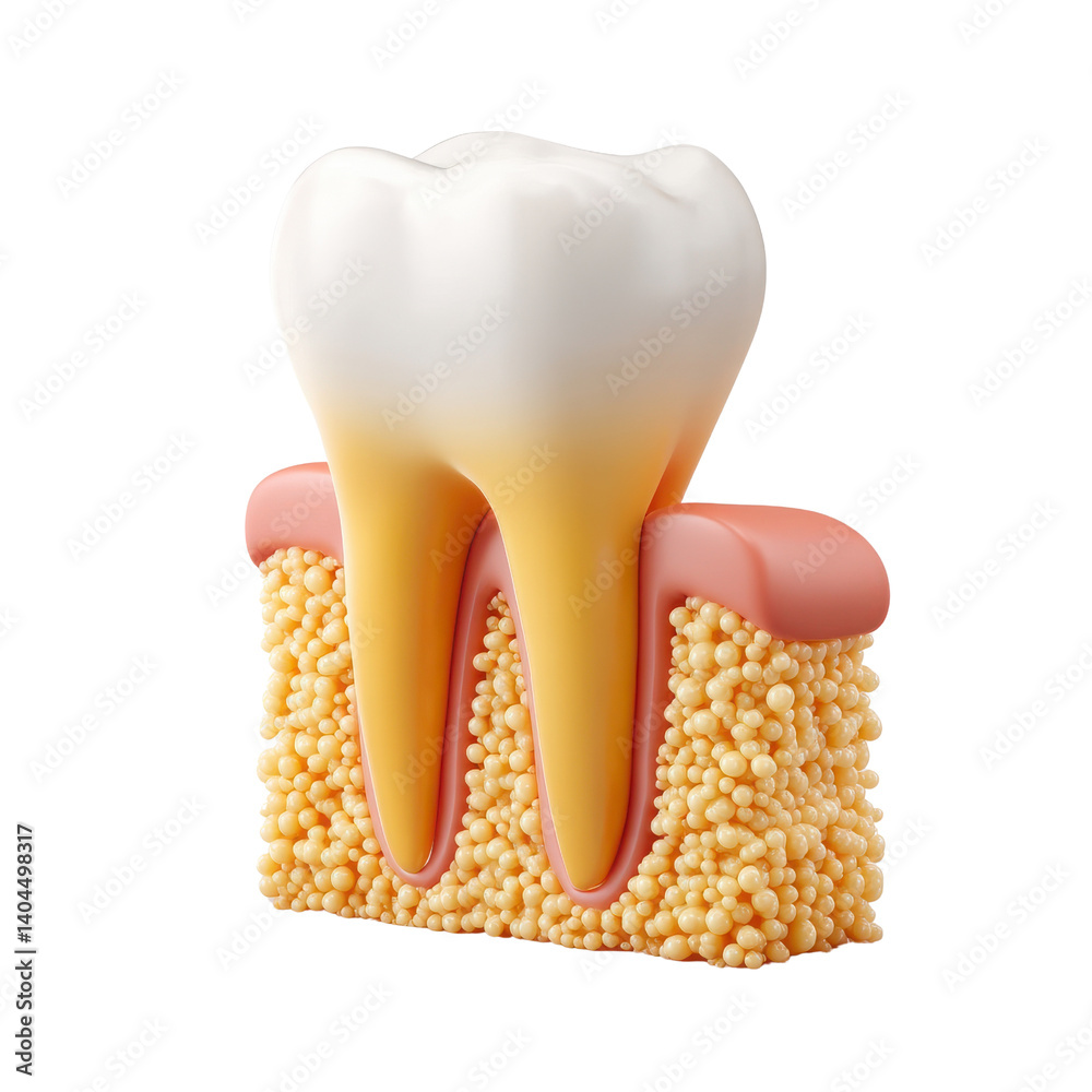 Highly detailed and labeled of the internal structure of a human tooth ...