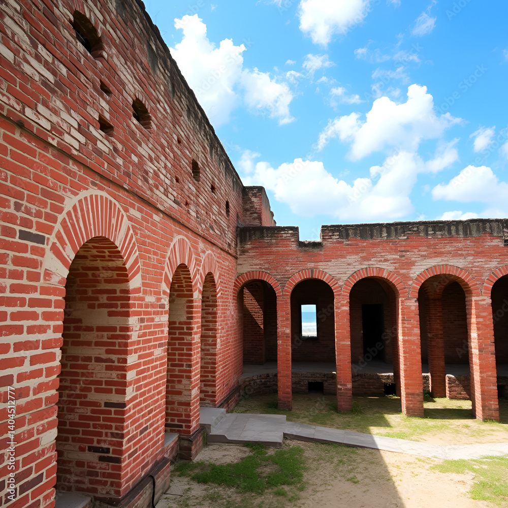 Fort Jefferson at Dry Tortugas National Park in the Florida Keys. Aging ...