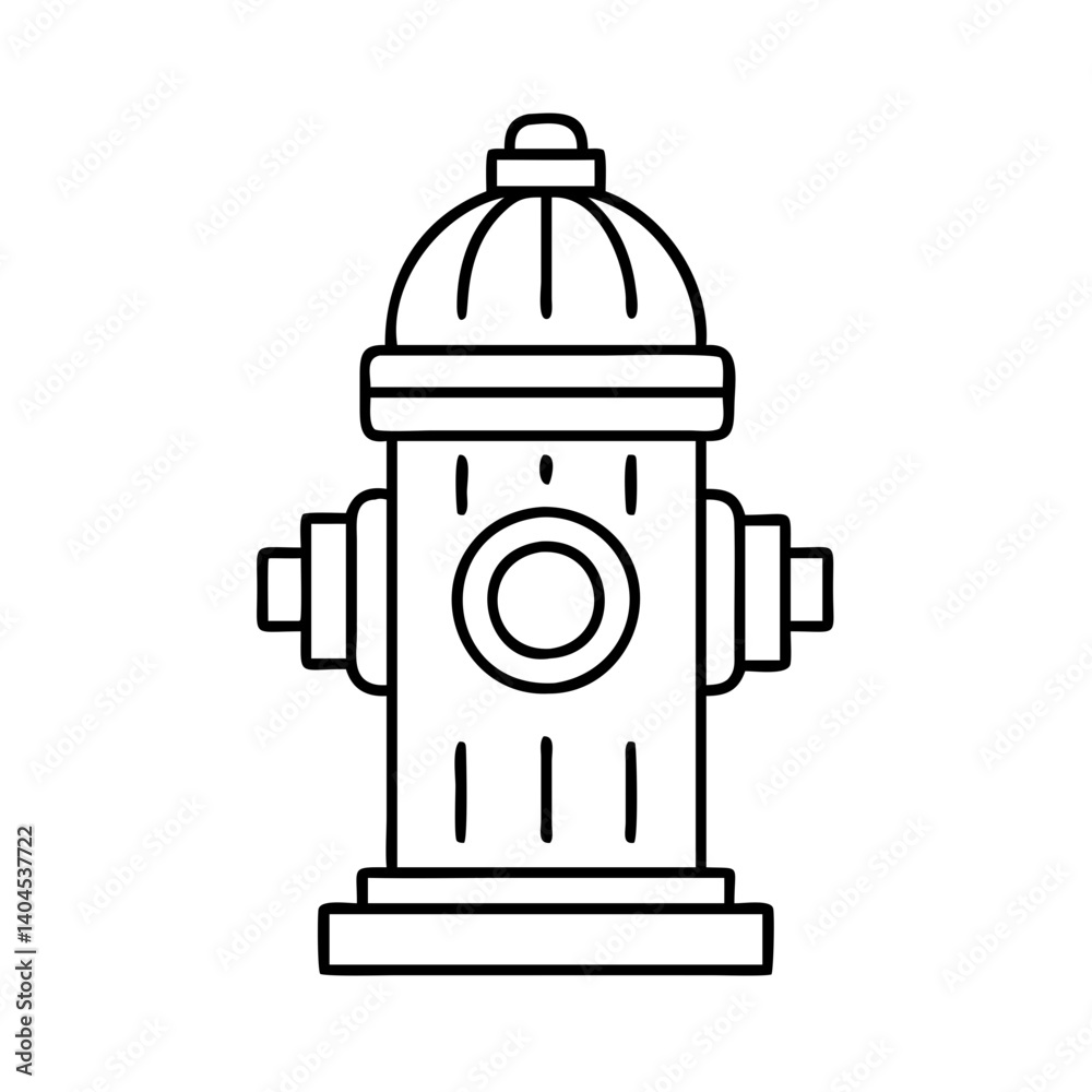 fire hydrant icon, fire hydrant line art - simple line art of fire ...