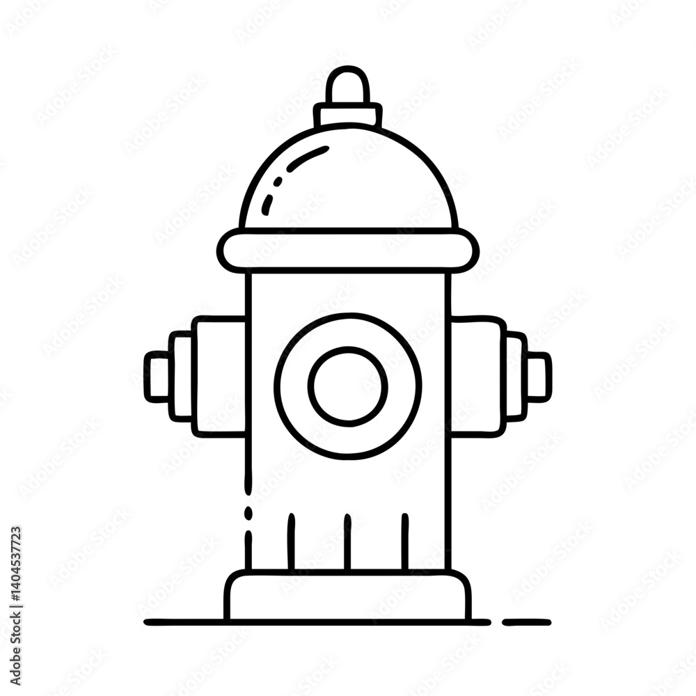 fire hydrant icon, fire hydrant line art - simple line art of fire ...