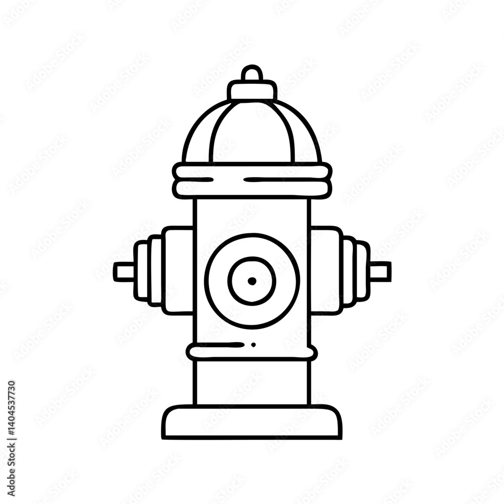 fire hydrant icon, fire hydrant line art - simple line art of fire ...