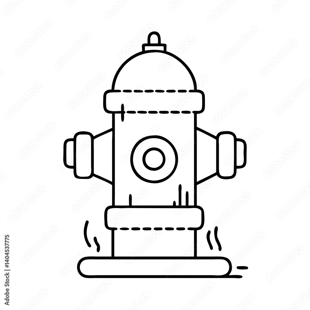 fire hydrant icon, fire hydrant line art - simple line art of fire ...