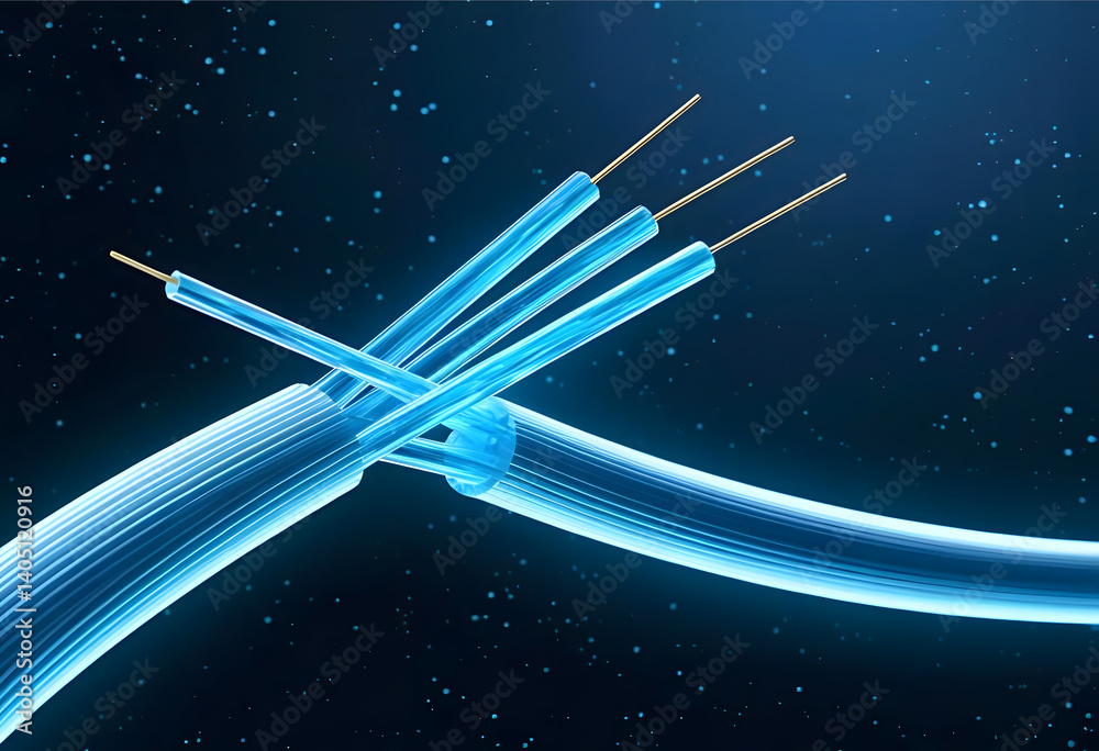 Fiber Optic Cable: Illustrating high-speed connectivity, these glowing ...