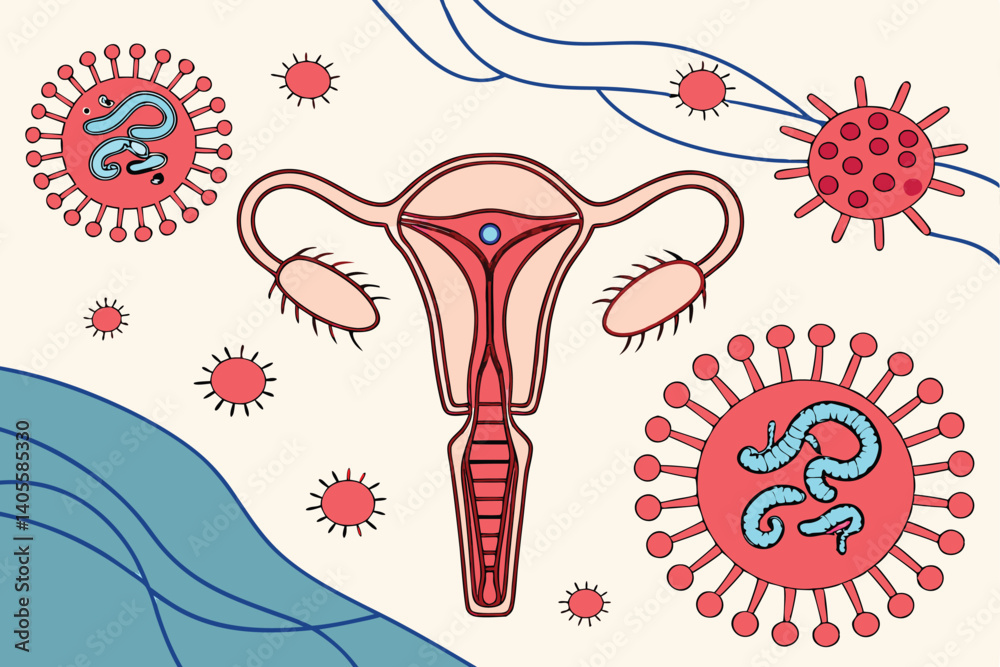 93 Female reproductive system anatomy, microbiome diversity, colorful ...
