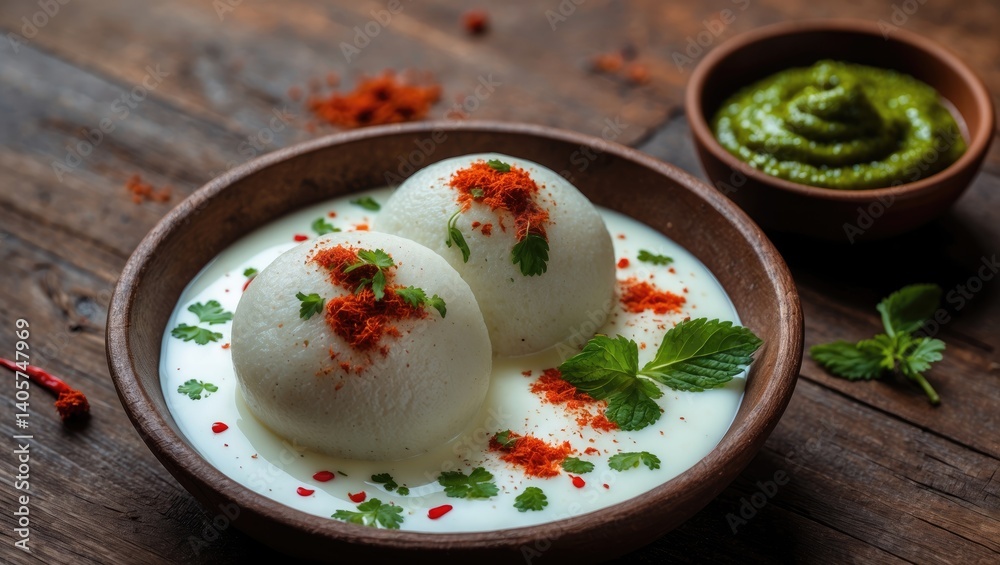 Dahi Vada Bhalla: Indian Street Food with Green and Tamarind Chutneys ...