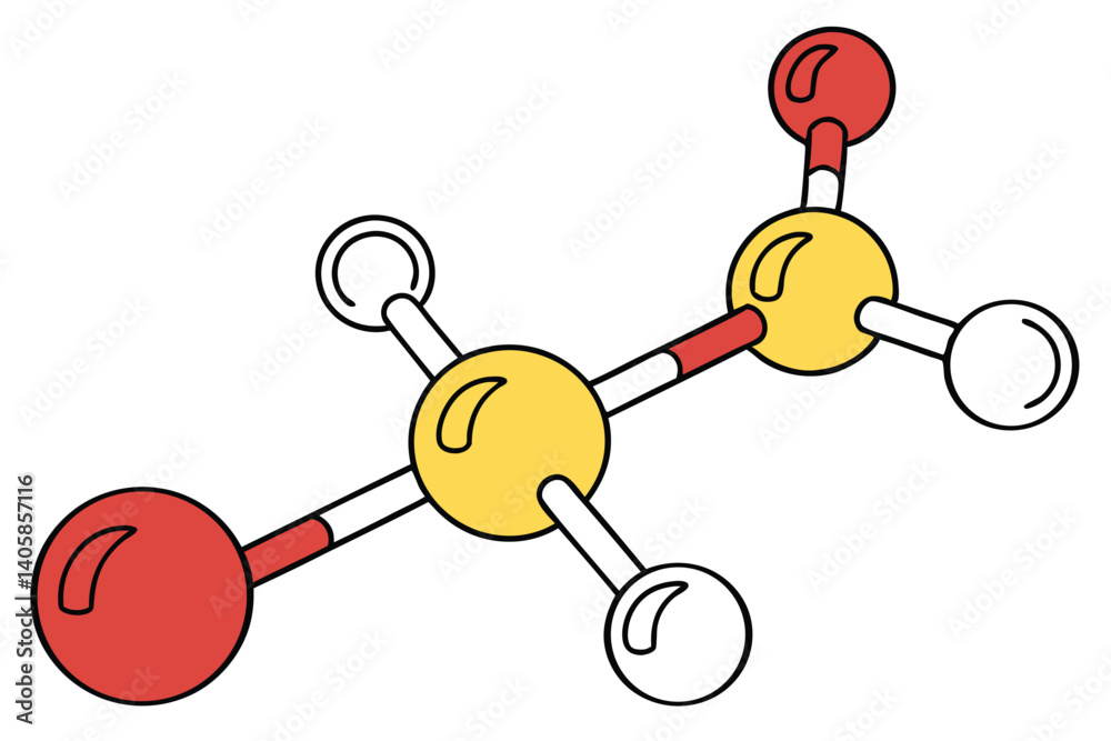 22 Chemical structure models, Sulfuric acid molecule, Red and yellow ...