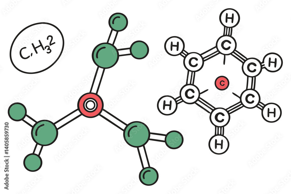 23 Molecular structure, 3D model, chloroform molecule, carbon ...