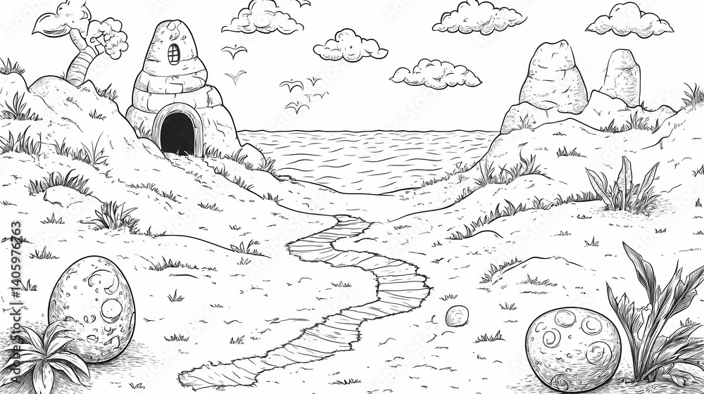 Stock-Illustration „An easter-themed treasure map leading to hidden ...