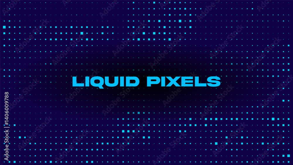 Liquid Pixels. Digital Pixel Grid Background. Cyber Technology Display ...