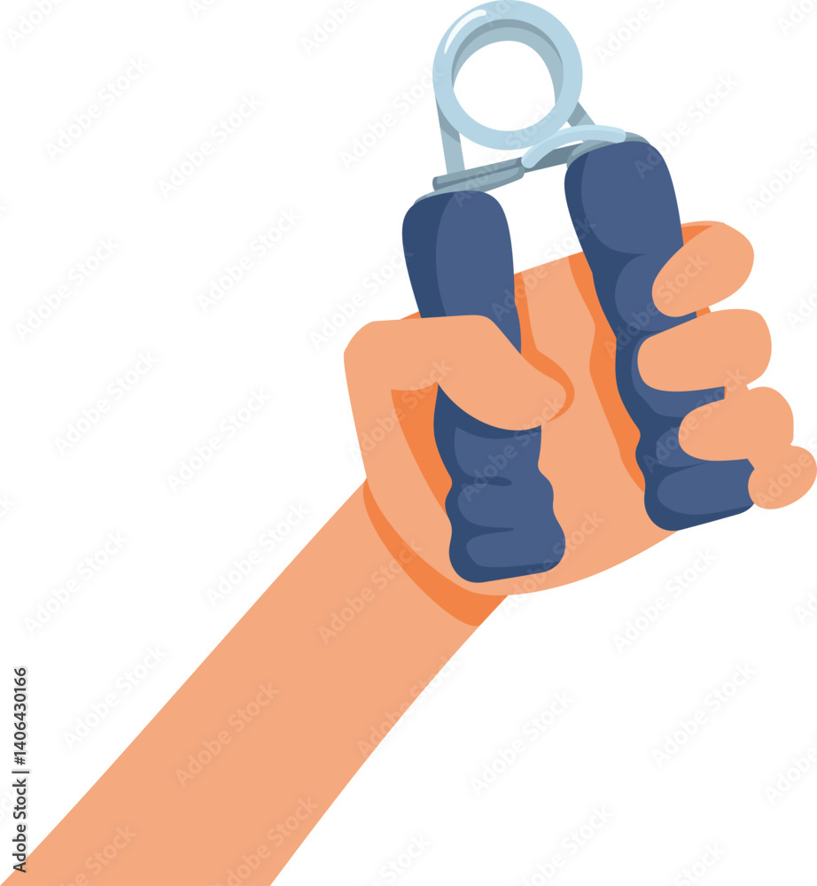 Hand Grippers Hand Workout Vector Illustration Graphics. Exercises to ...