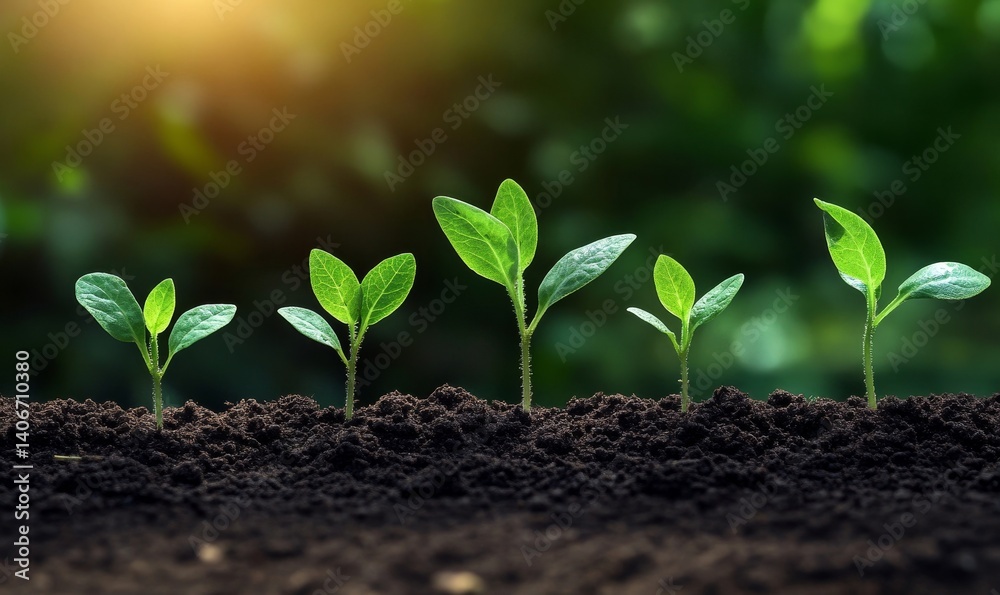 Stock-Foto „Illustration of plant growth stages from seed to mature ...