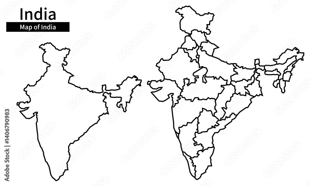 India Vector Map | Editable Illustrator AI File Stock Vector | Adobe Stock